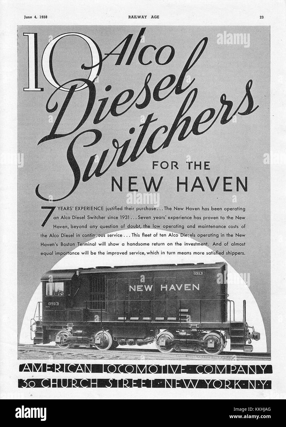 Alco ad for HH600 switchers 1938 Stock Photo - Alamy