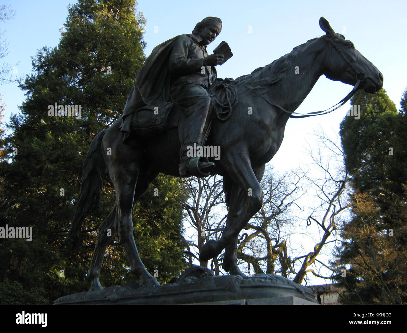 The Circuit Rider Statue at the Oregon State Capitol depicts a ...