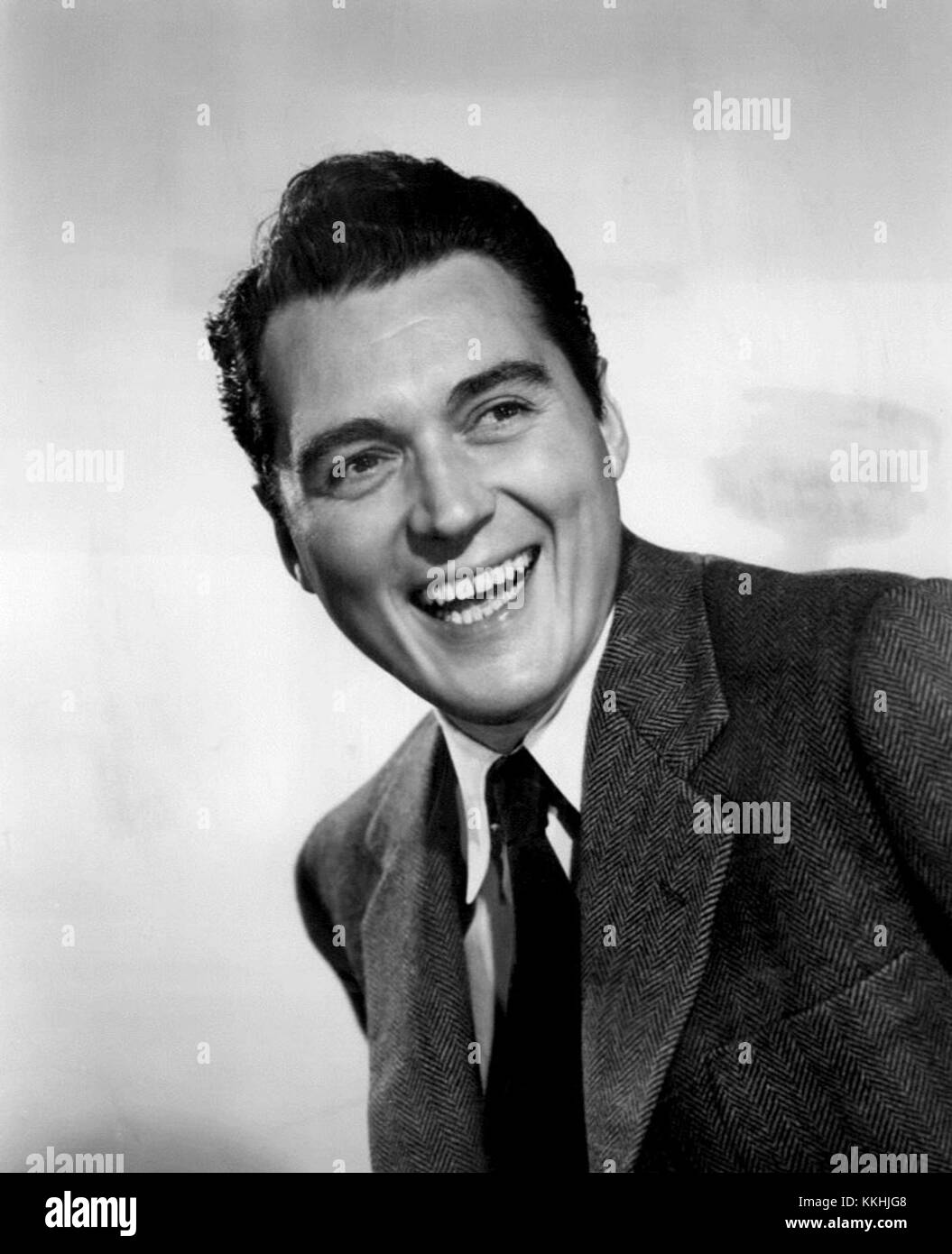 A portrait of William Bishop, an actor from the 1940s, captured in 1949 ...