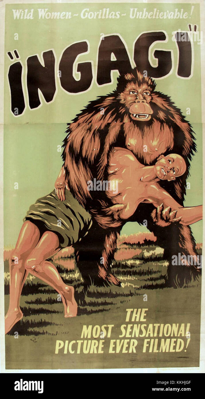 A movie poster from 'Ingagi,' a 1930 film that is historically notable ...