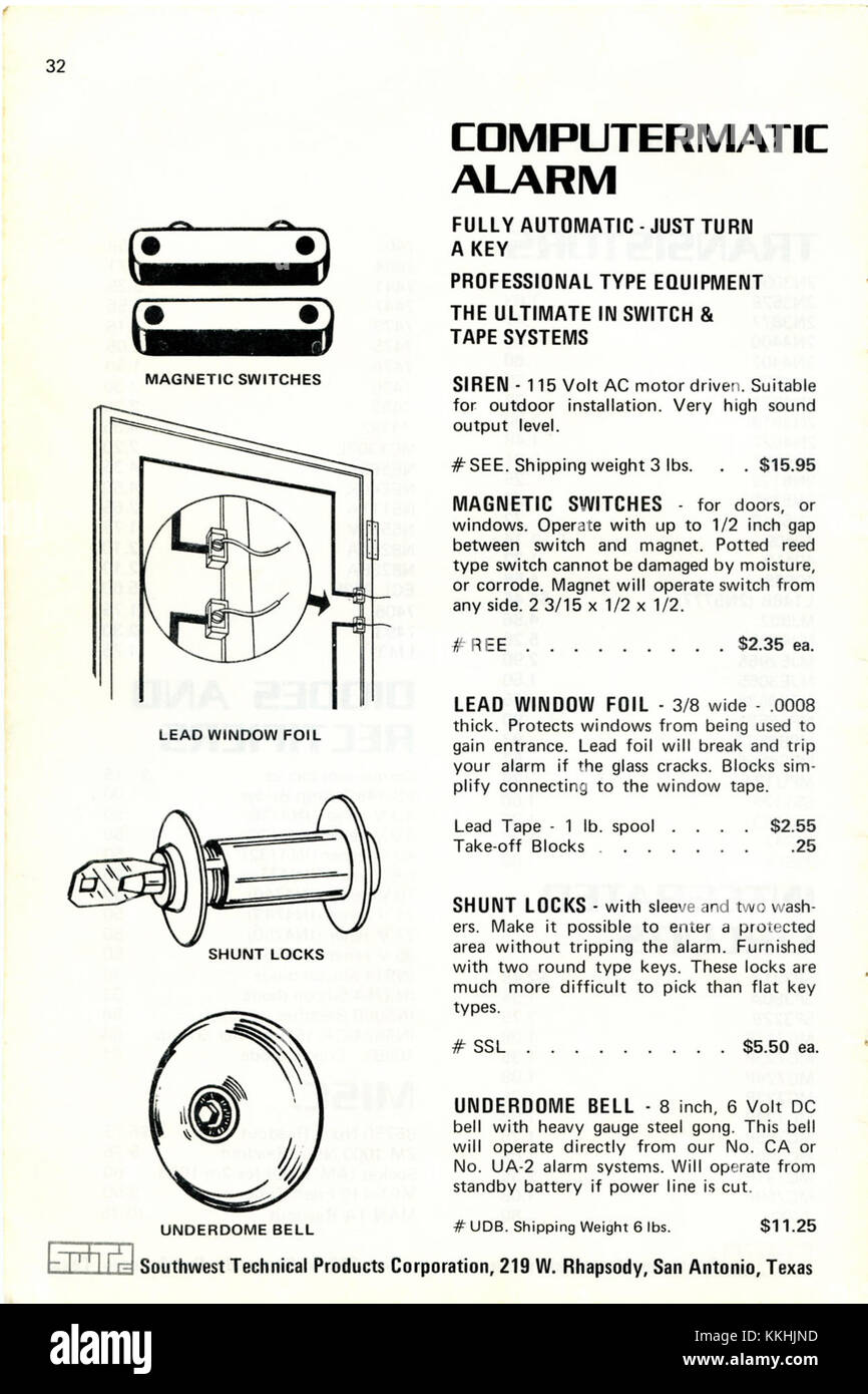 A page from the 1972 SWTPC Catalog, showcasing technological products ...