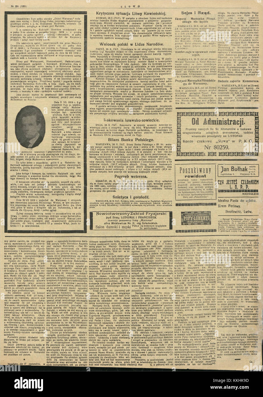 This reference is to the Polish newspaper *Slowo* from 1926, issue ...