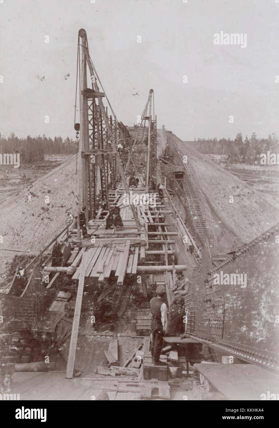 The construction of the bridge over the Niemen River represents an ...