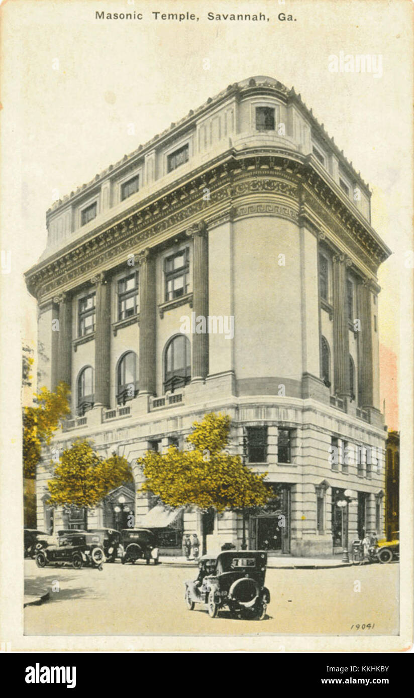 This image showcases the Masonic Temple in downtown Savannah, Georgia ...
