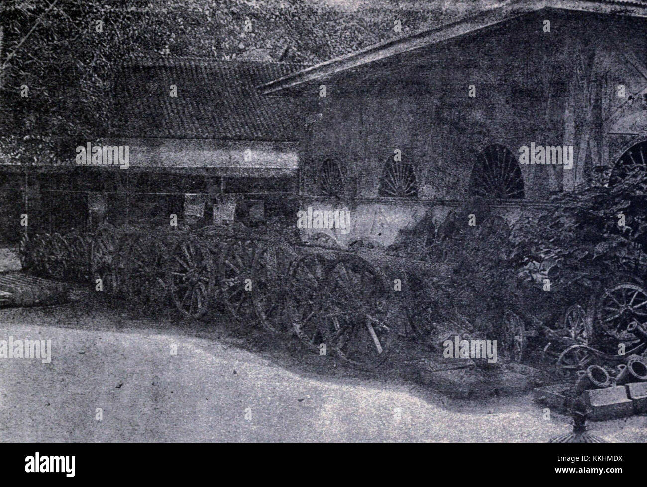 The Spanish arsenal in Manila, shown in 1899, highlights the military ...