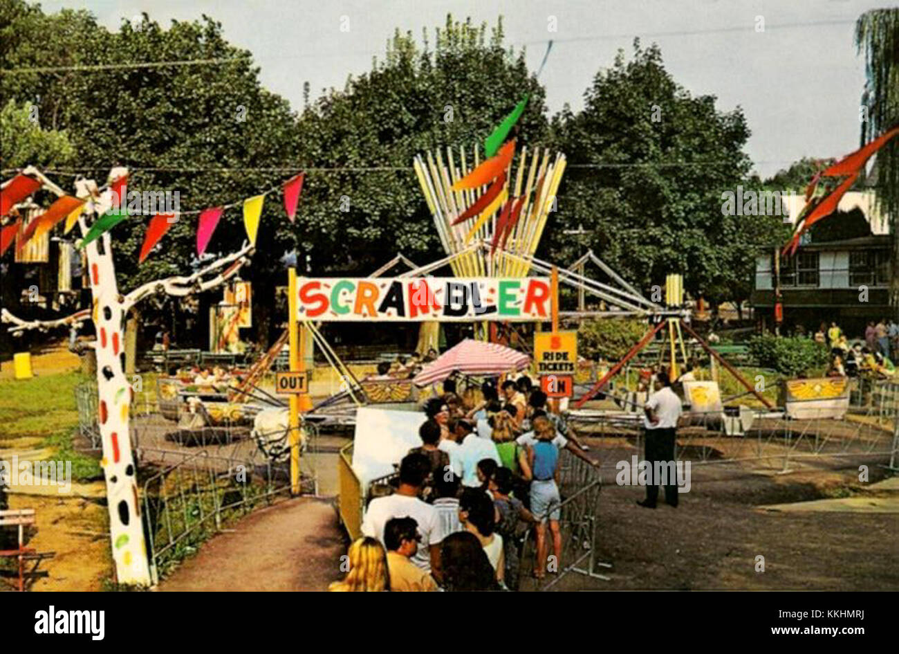 The 1964 photograph showcases the Scrambler ride at Dorney Park in ...