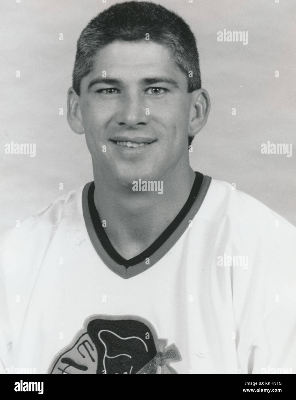 Rick Vaive, a professional ice hockey player, is depicted in his 1988 ...