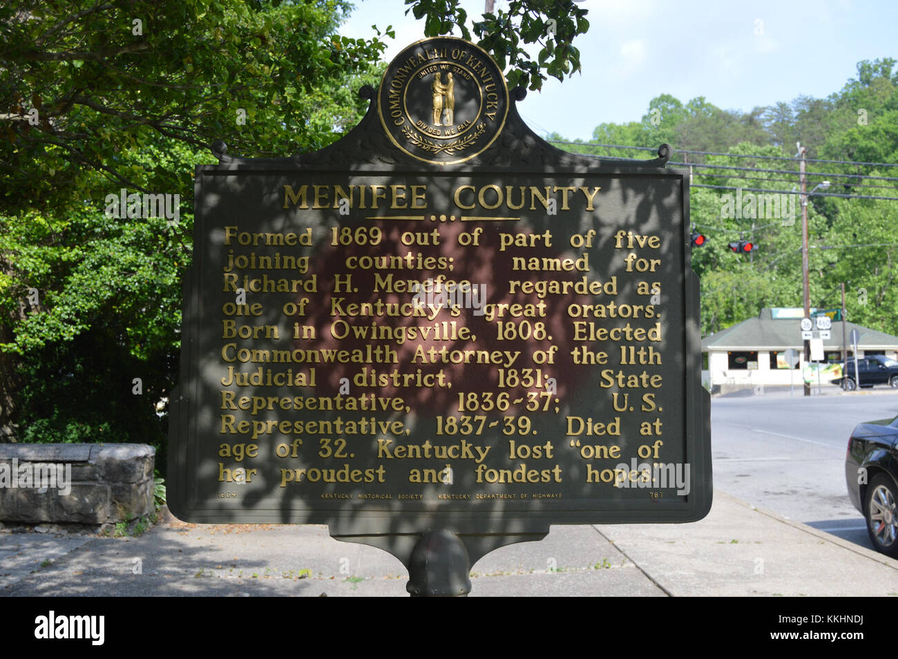 The Menifee County historical marker in Kentucky, USA, honors the ...