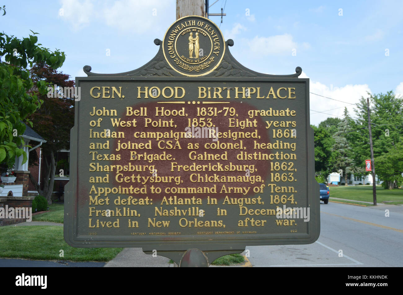 Hood birthplace marker Stock Photo - Alamy