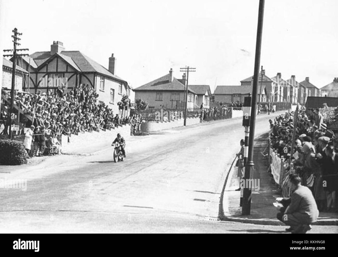 Photograph capturing a competitor descending Bray Hill during the Isle ...