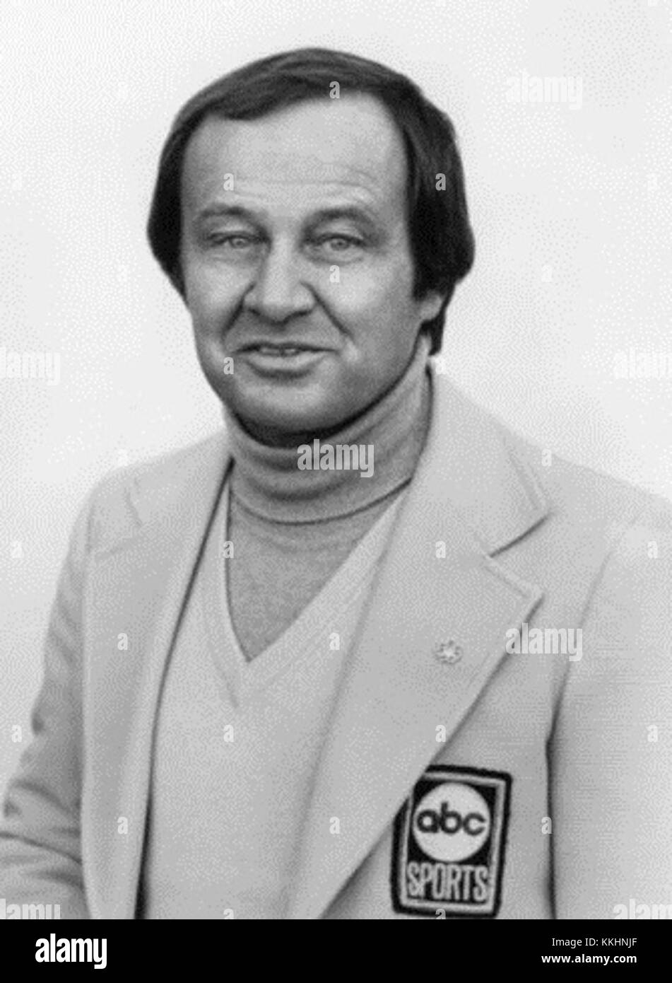 Jim McKay, an iconic American sports broadcaster, is shown in the 1970s ...
