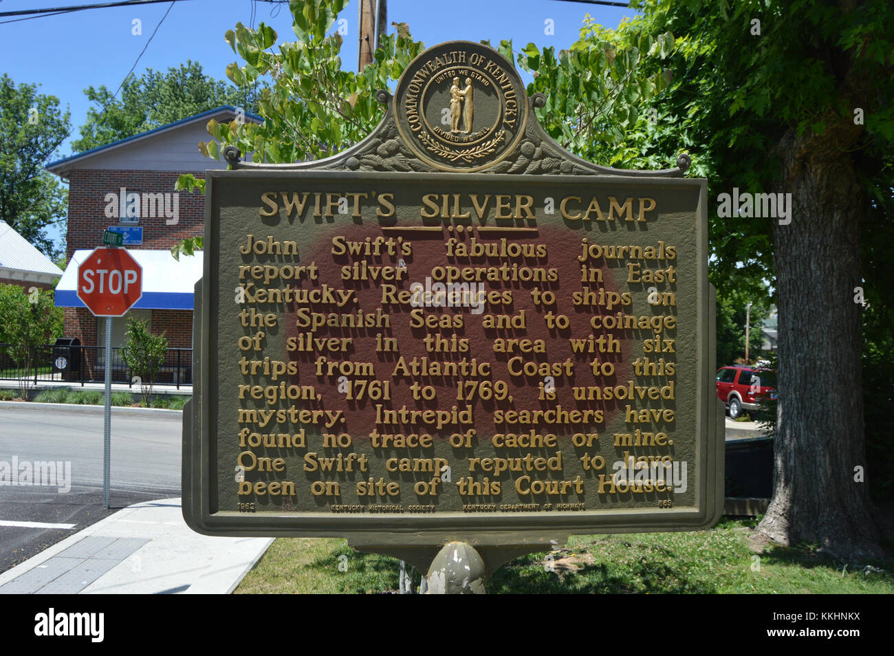 A historical marker commemorating Swift's Silver Camp, a significant ...