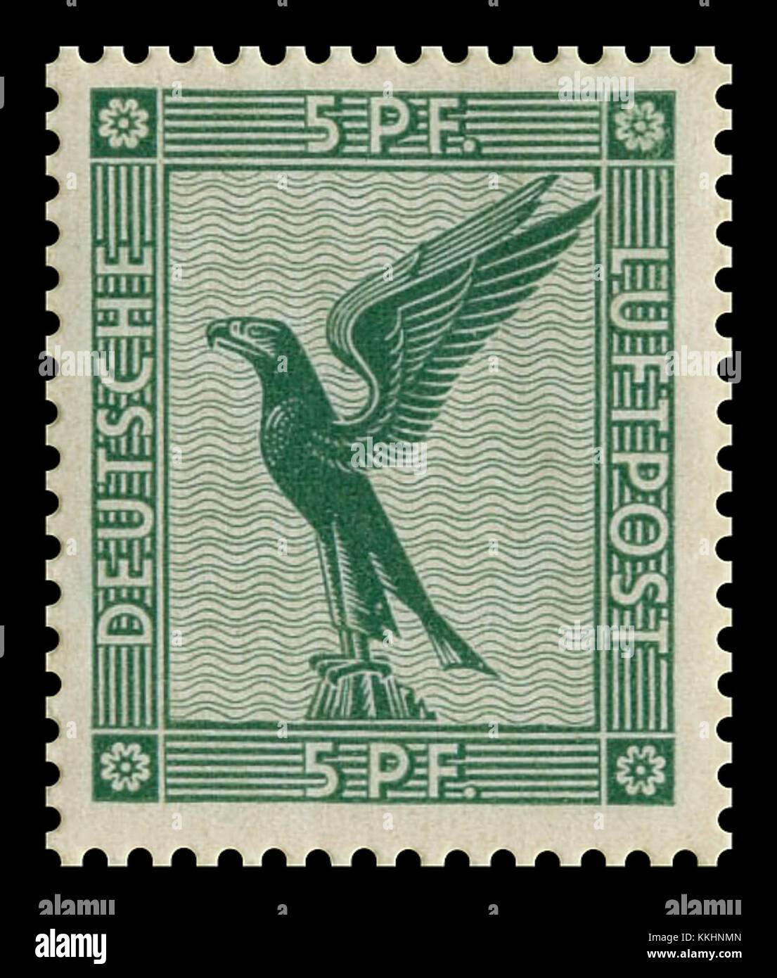 This image references a German air mail stamp (Flugpost) from 1926 ...