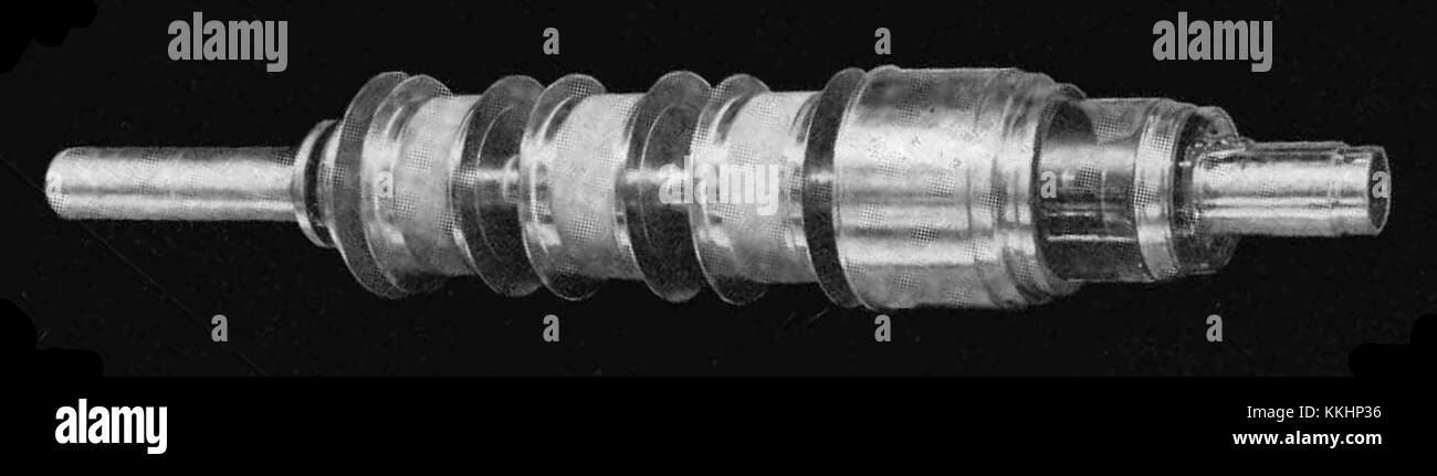 A Klystron tube from 1952, an important component in microwave ...