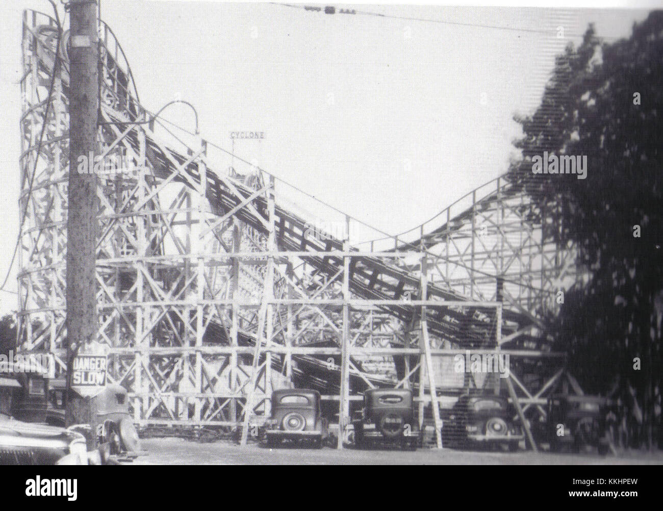 A historical image from 1934 showing the back curve of the Cyclone ...