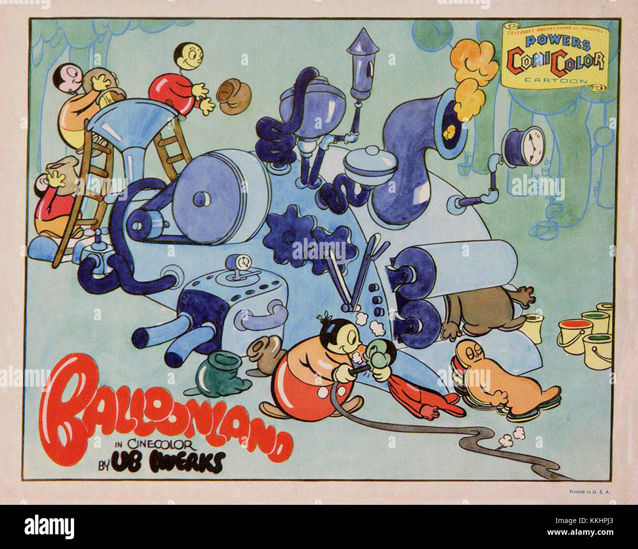 This 1935 lobby card from the animated film 'Balloonland' features ...