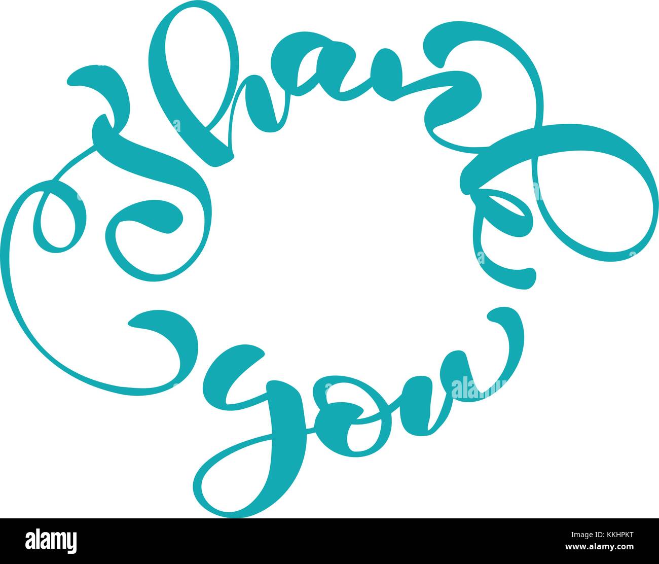 Thank You handwritten inscription in a circle. Hand drawn lettering ...