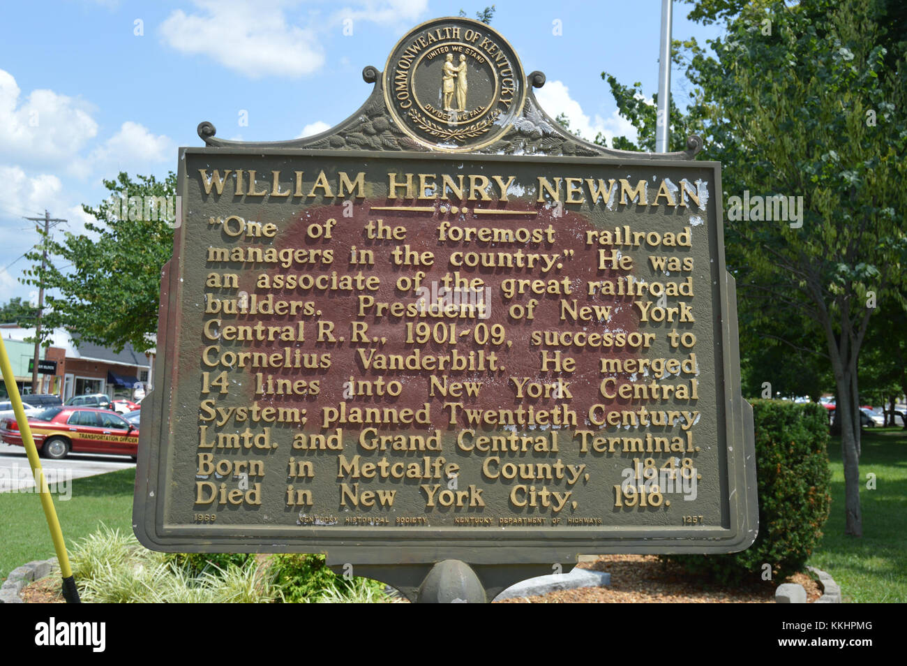 The historical marker for William Henry Newman commemorates his ...