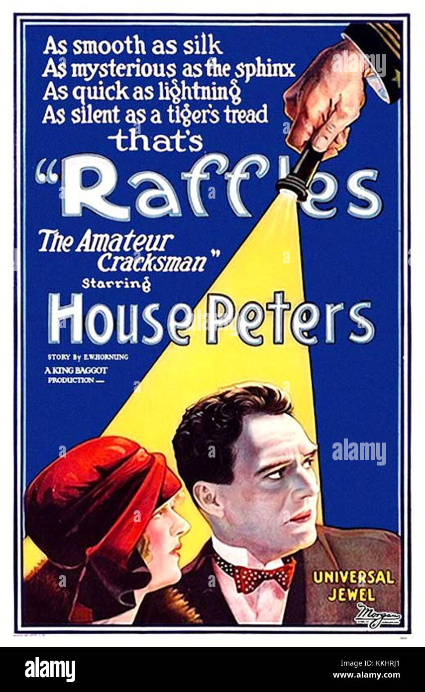 The 1925 poster for the film 'Raffles,' featuring the famous fictional ...