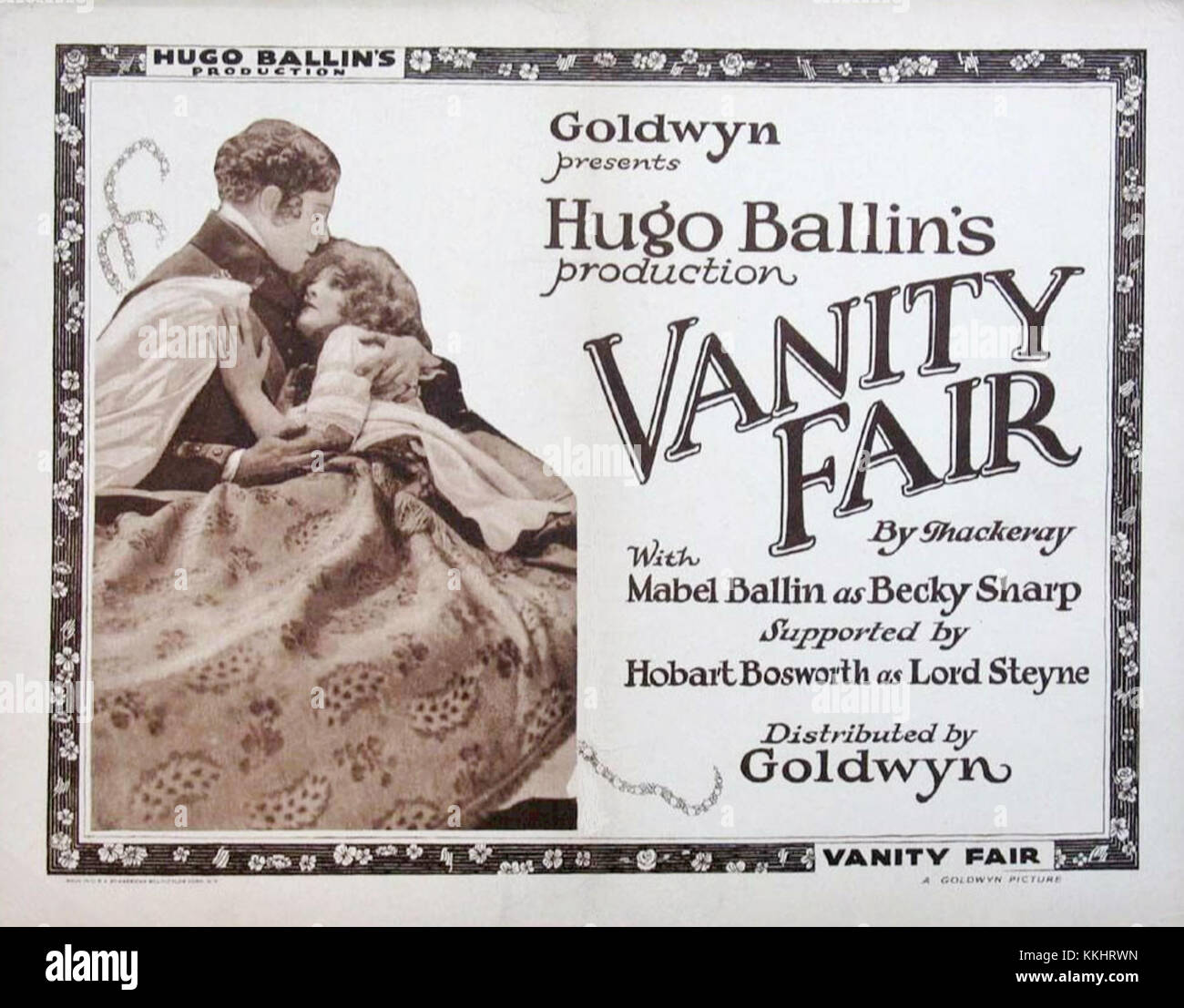 The Vanity Fair lobby card from 1923 features an image associated with ...