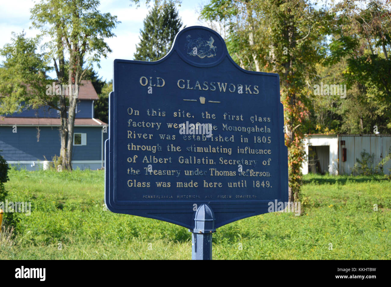 The Old Glassworks historical marker commemorates the site of a former ...