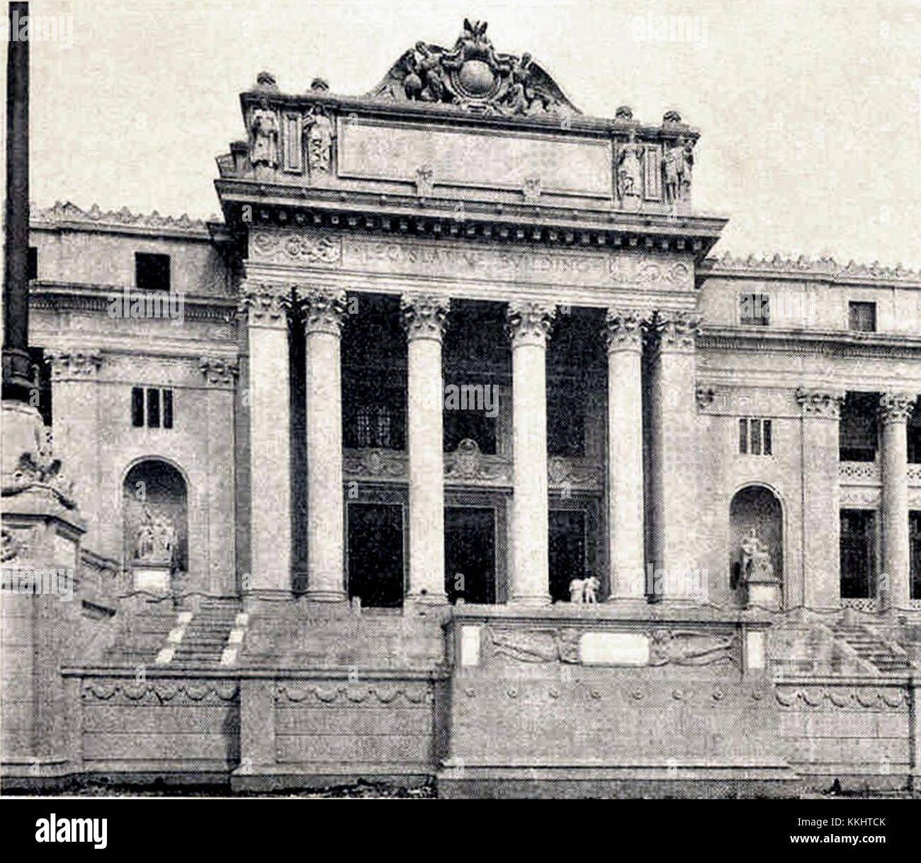 The central facade of the Legislative Building is an architectural ...