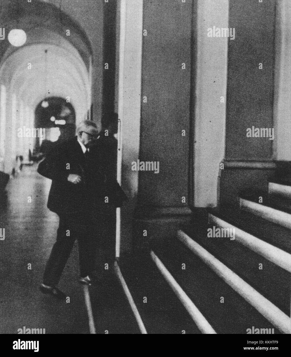 This image depicts Bruno Streckenbach during the Ludwig Hahn trial, a ...