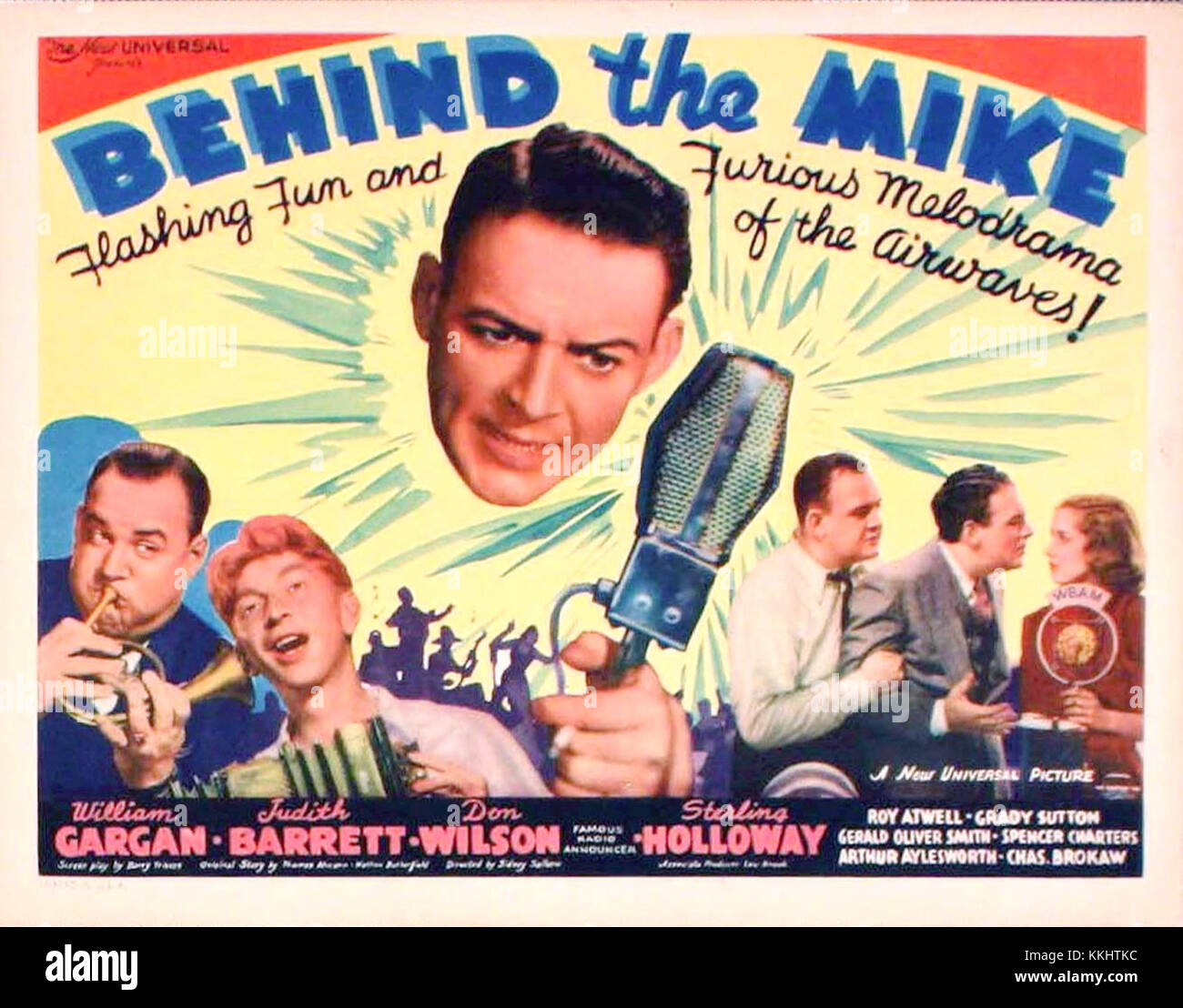 A vintage image from the 1937 film *Behind the Mike*, offering a ...