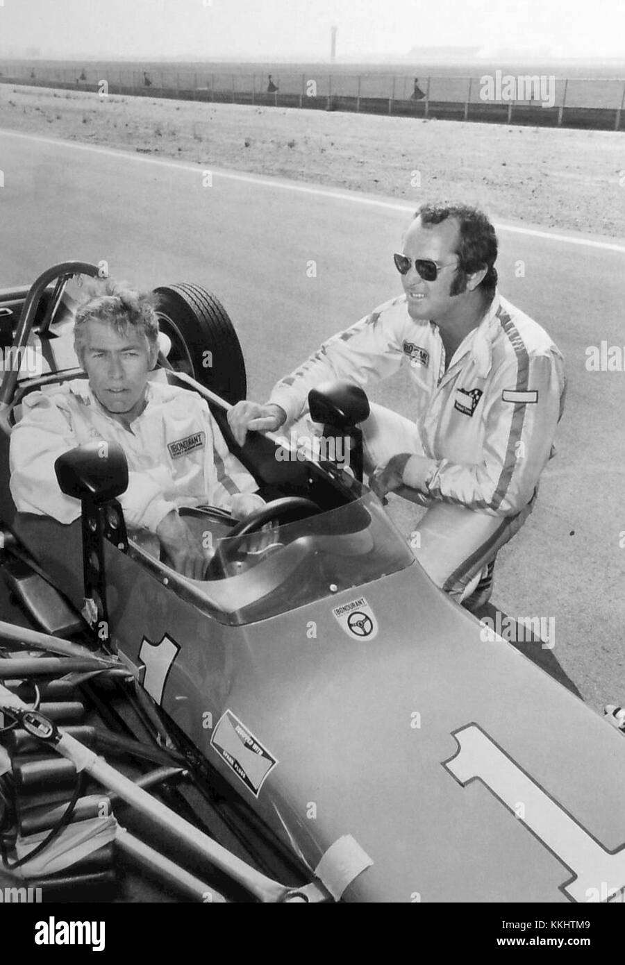 James Coburn Bob Bondurant 1972 Stock Photo - Alamy