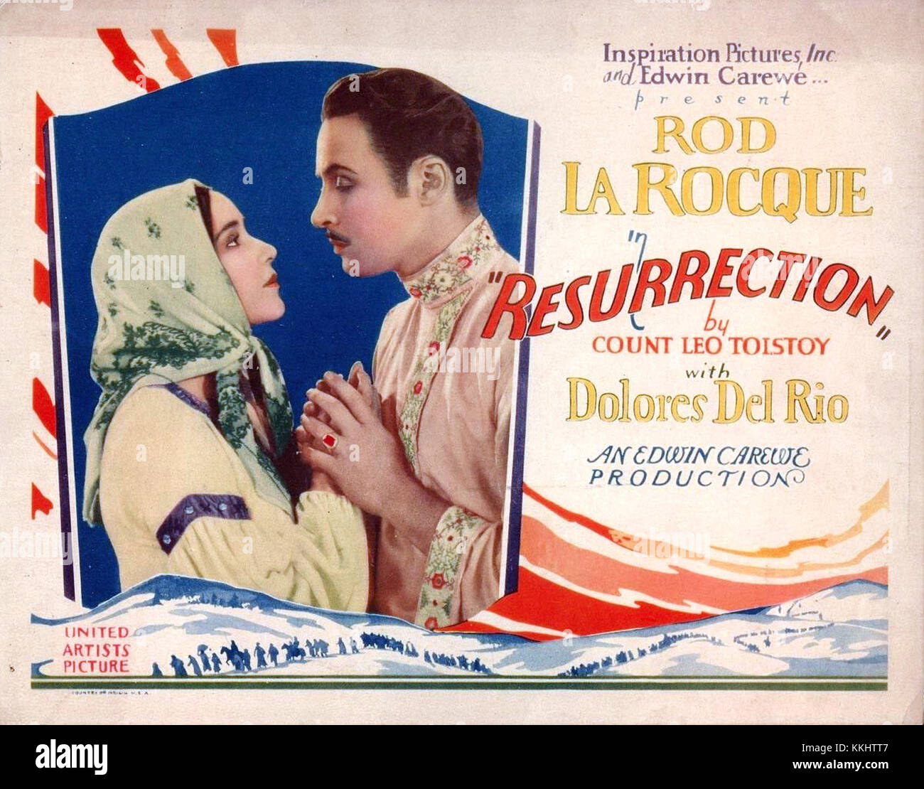 This lobby card from the film *Resurrection* features key scenes and ...