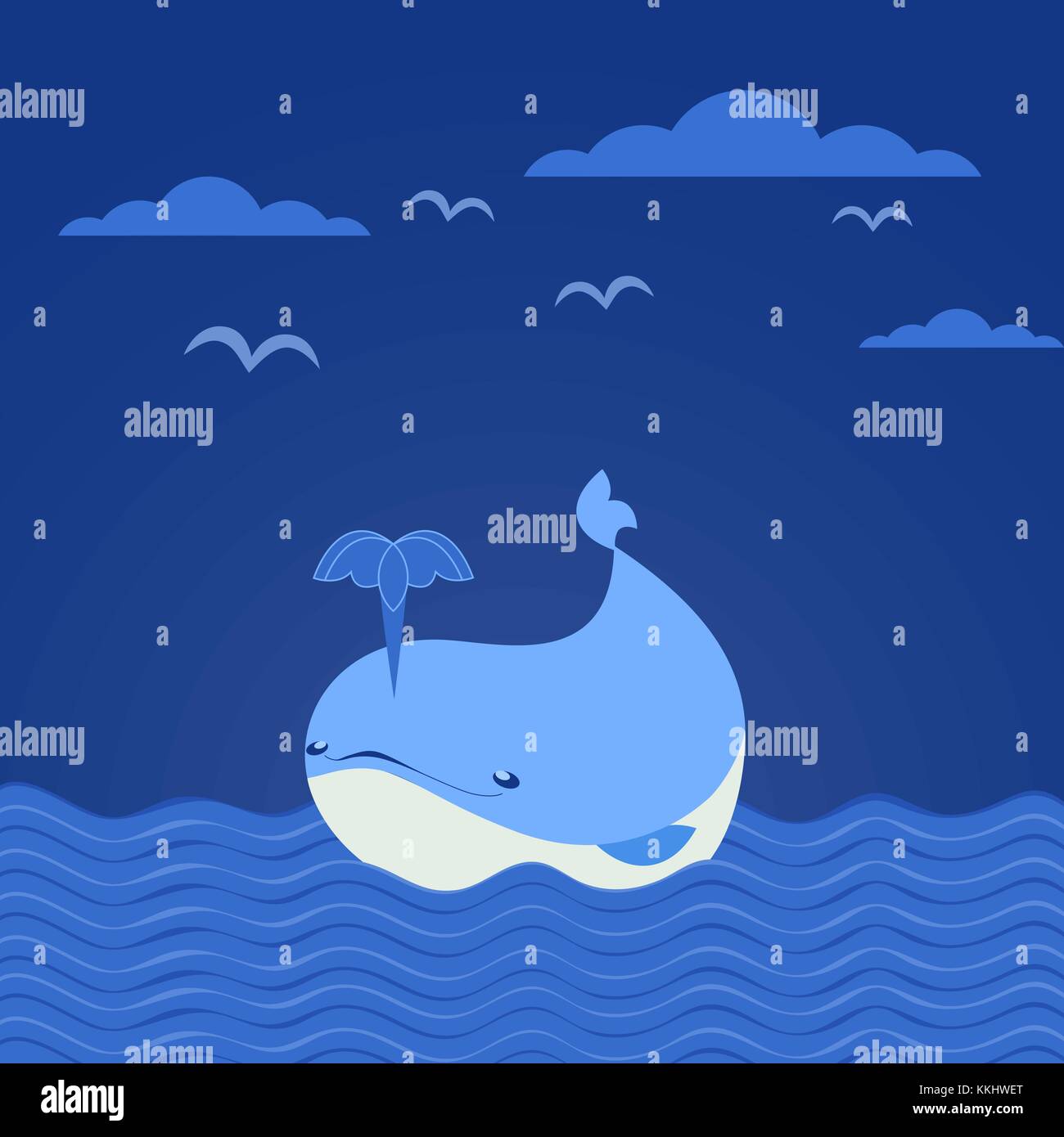 Blue whale icon. Cute cartoon sign Stock Vector Image & Art - Alamy