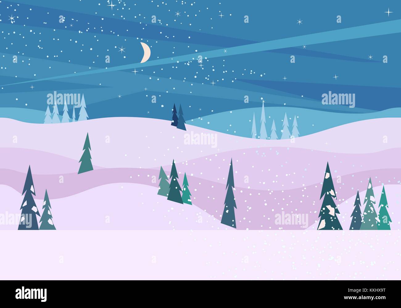 Snowy mountain river landscape winter Stock Vector Images - Alamy