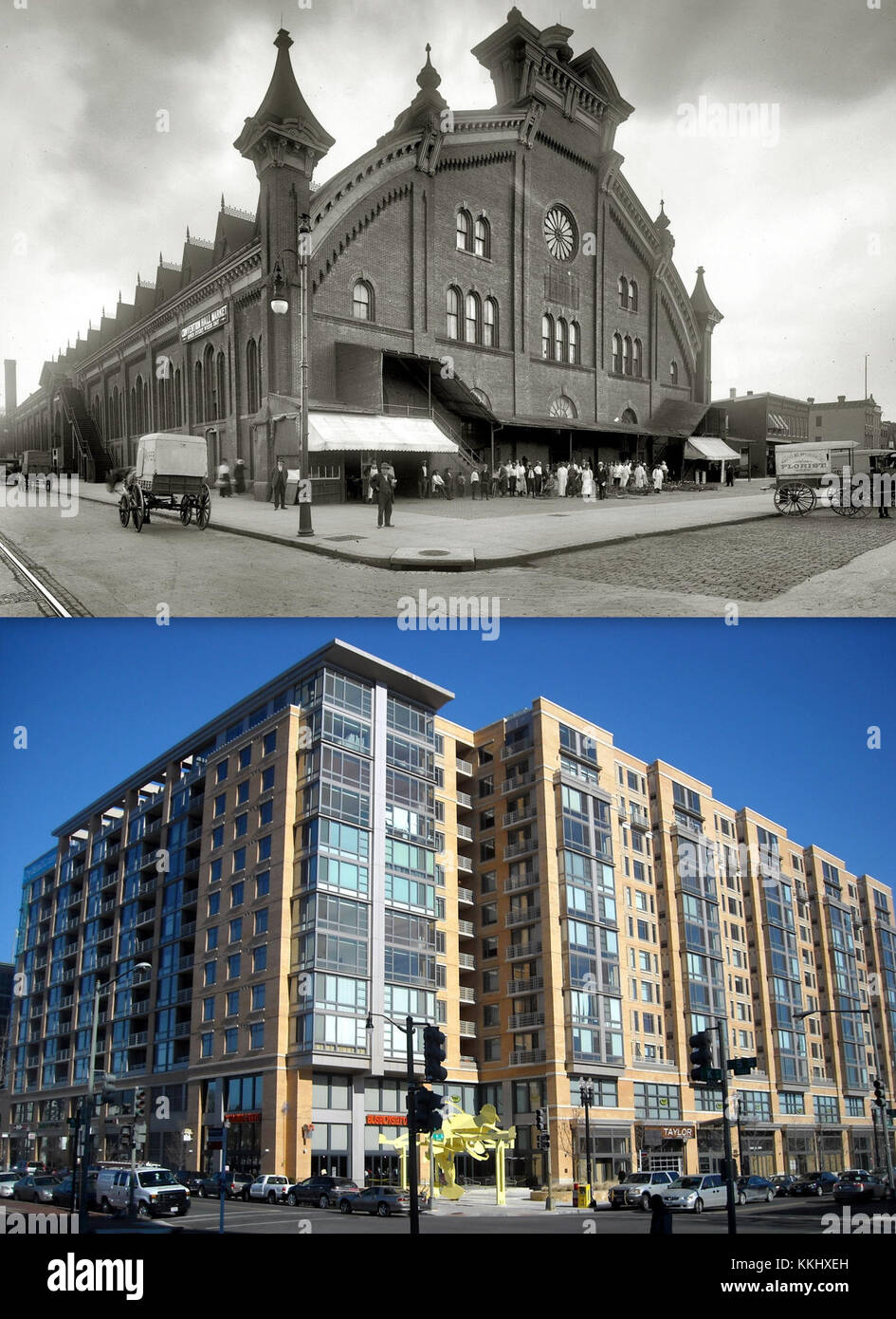 This image compares 5th and K streets before and after urban ...