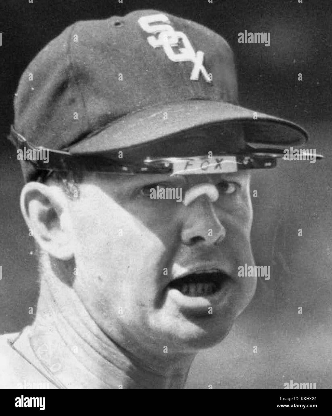 A portrait of Nellie Fox, a renowned Major League Baseball player ...