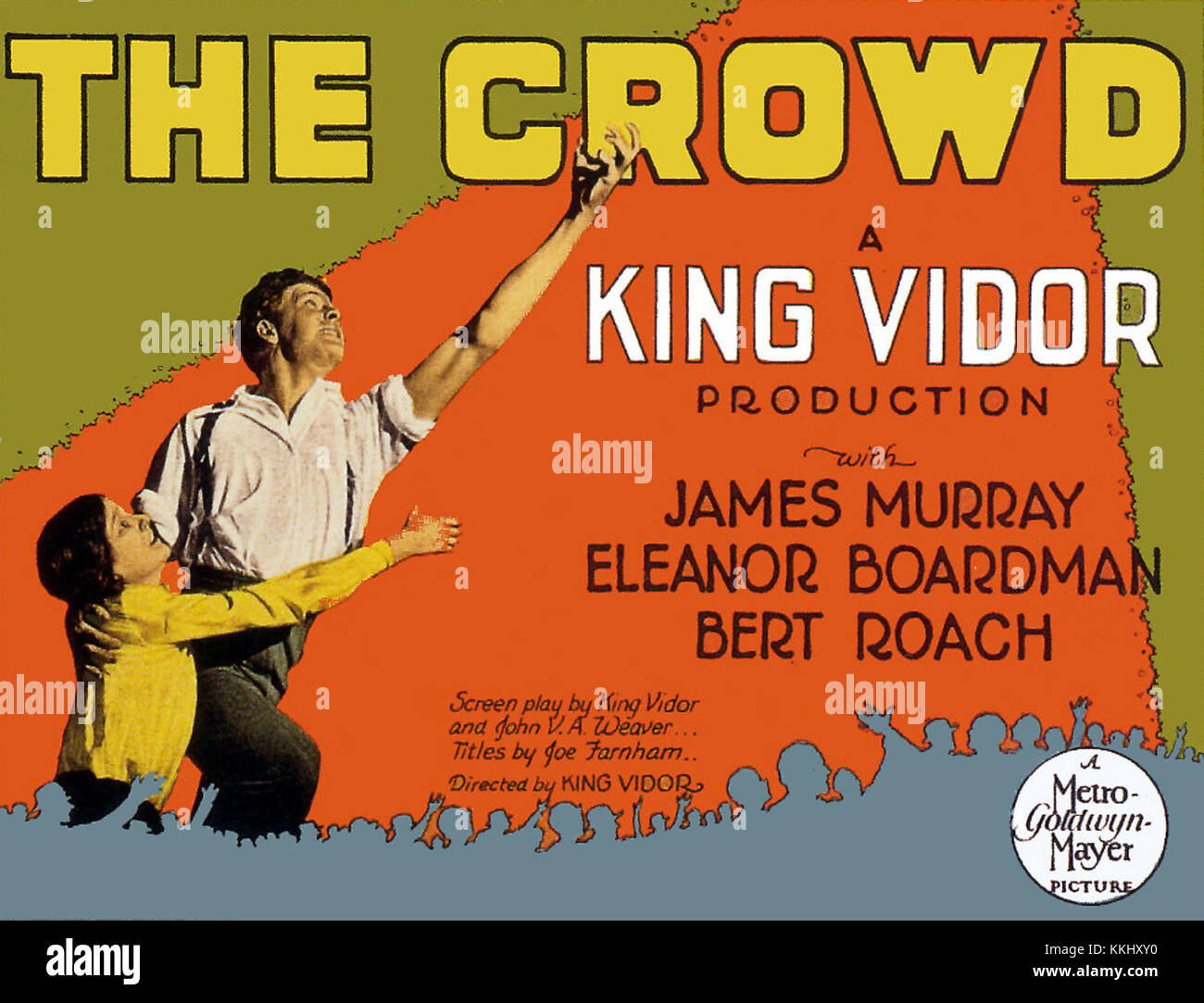 A lobby card for the 1928 silent film *The Crowd*, directed by King ...
