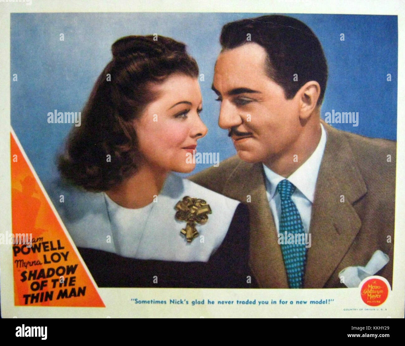 A lobby card for the film 'Shadow of the Thin Man', showcasing key ...