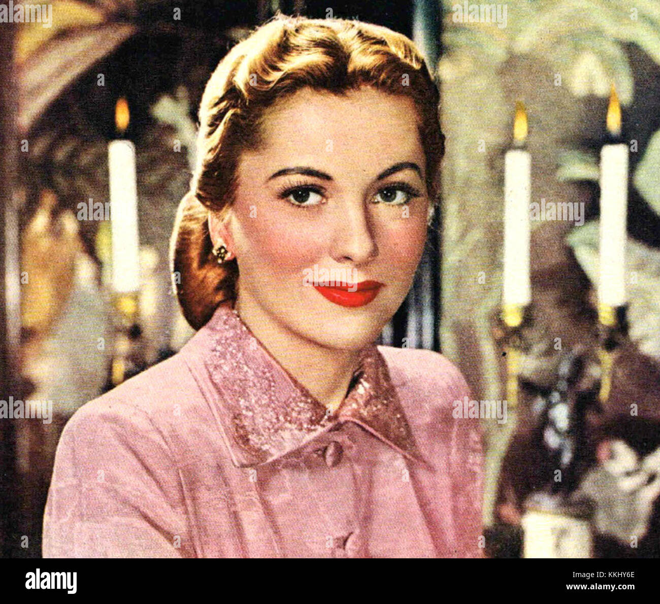 Joan Fontaine, an American actress, is featured in this 1945 photograph ...