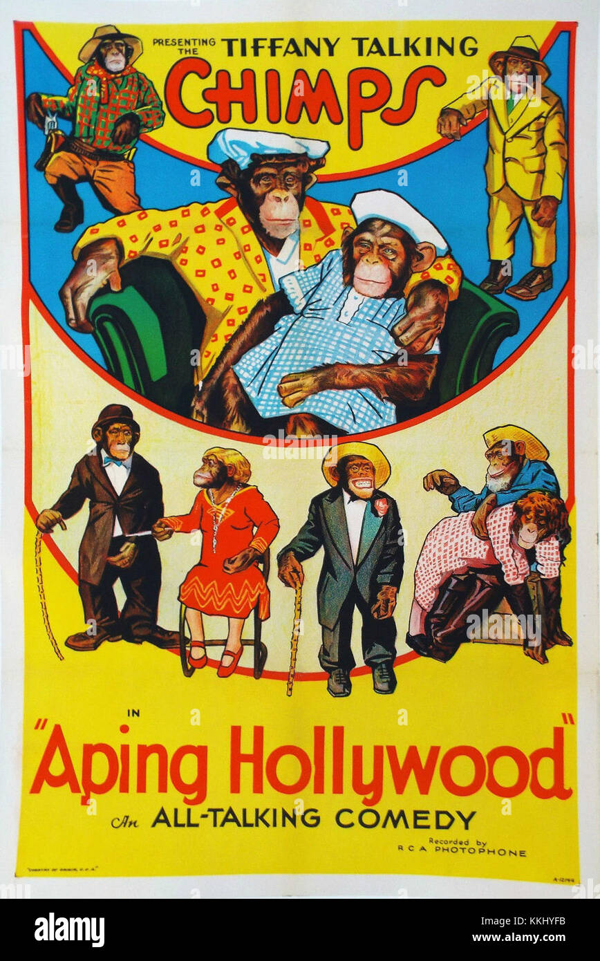 The Aping Hollywood poster features a satire of Hollywood culture ...
