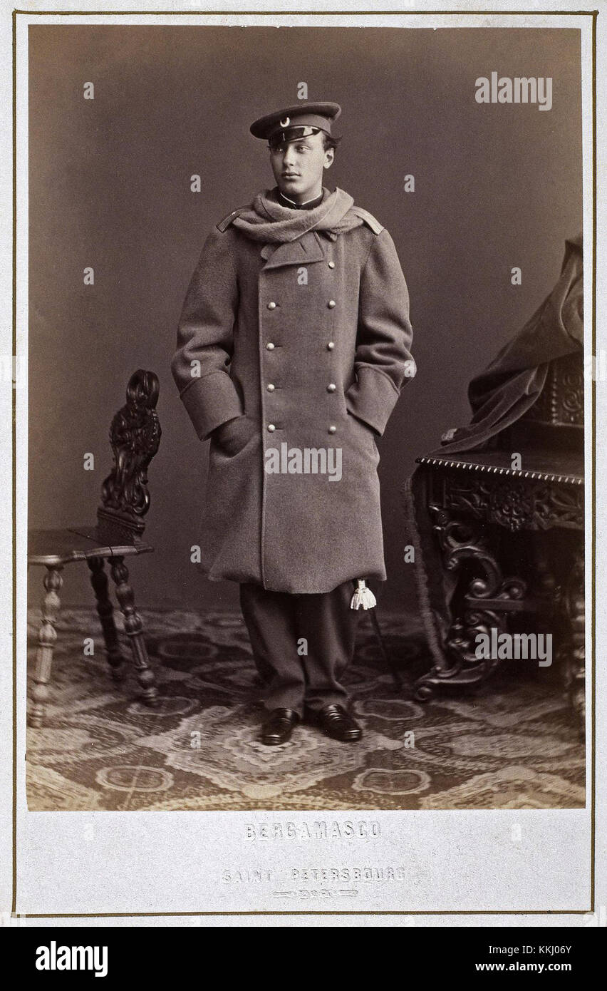 This portrait shows Nicholas Alexandrovich of Russia, the future Tsar ...