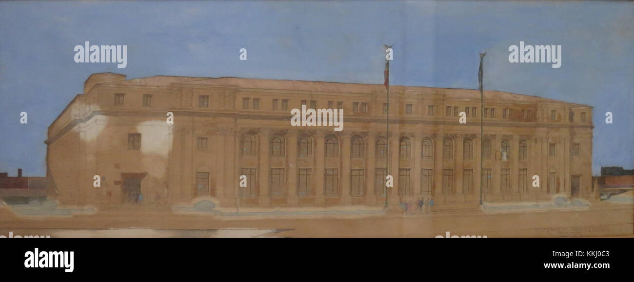 David W. Dyer Federal Building and US Courthouse, perspective view, c ...