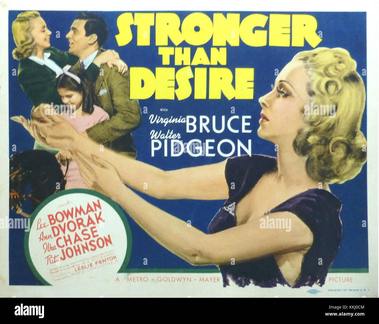 This lobby card from the 1950 film 'Stronger Than Desire' features key ...