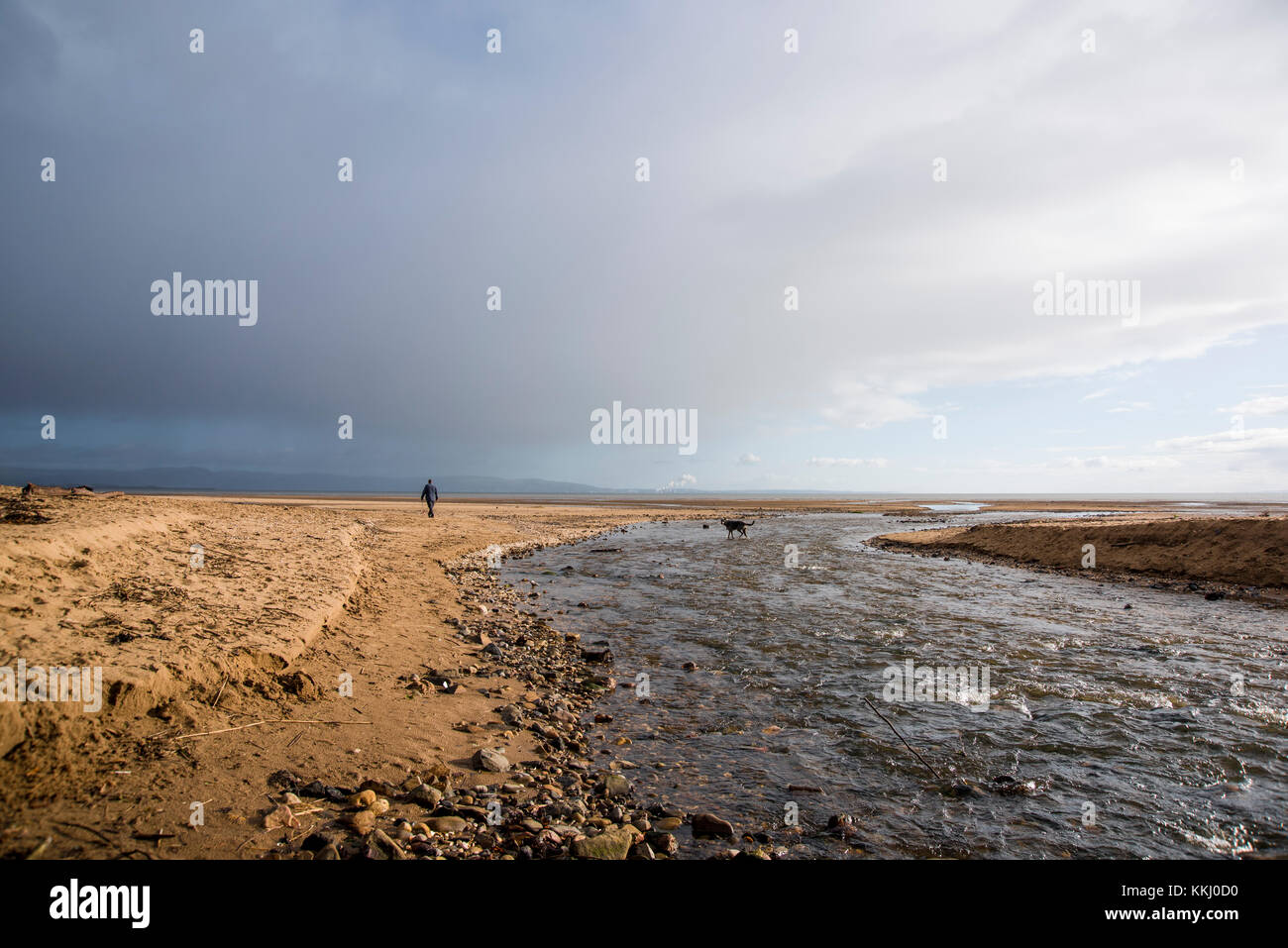 The Clyne River flowing into the Bristol Channel at Blackpill, Swansea ...