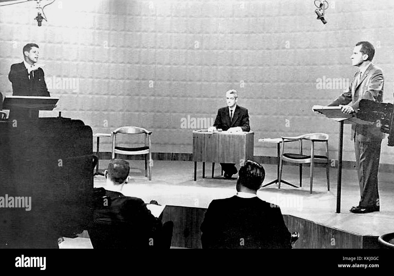 Kennedy campaigning or debating nixon in 1960. hi-res stock photography ...