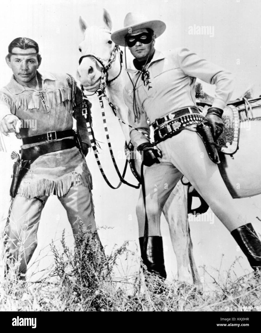 Lone Ranger and Tonto with Silver 1960 Stock Photo - Alamy