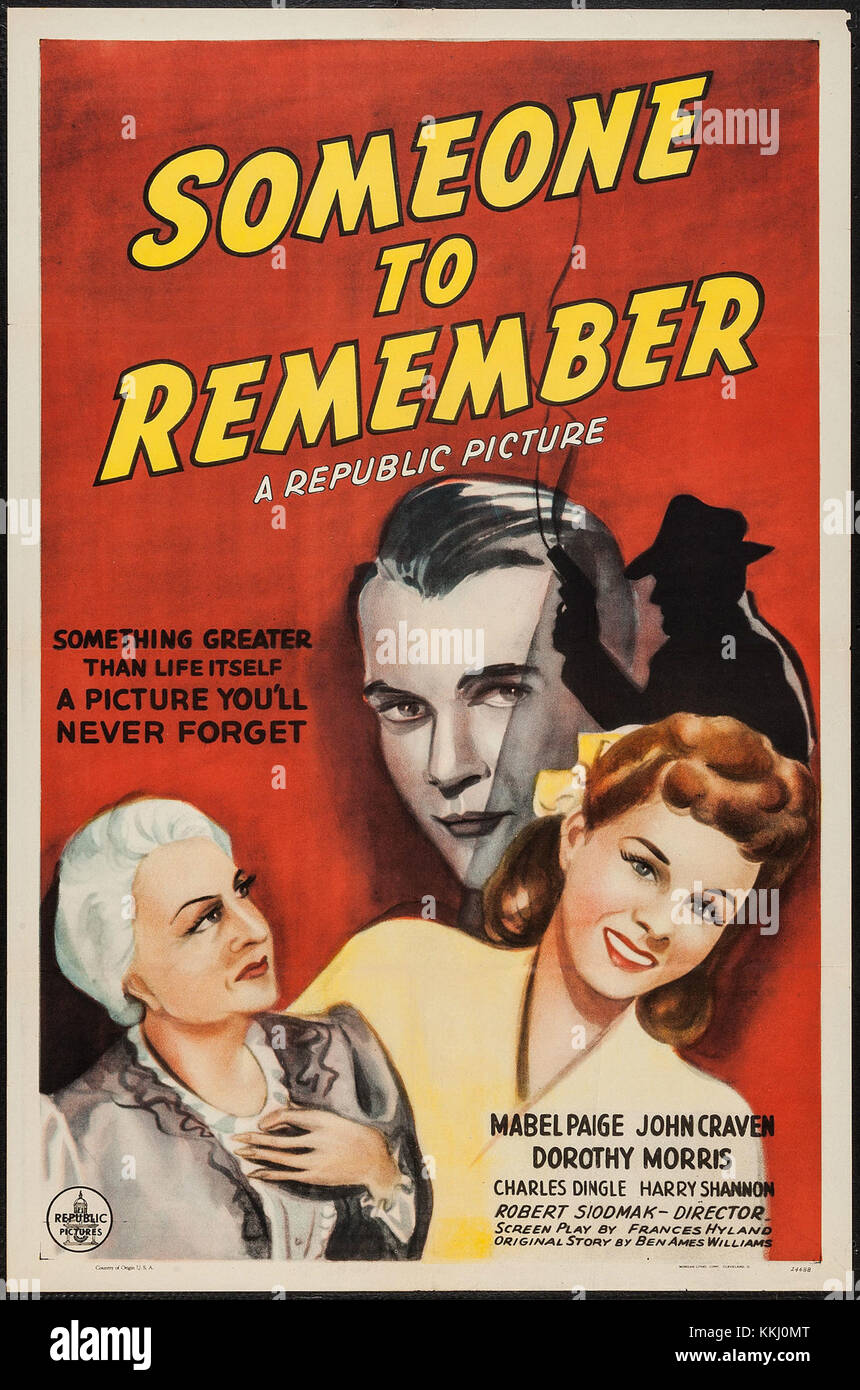 'Someone To Remember' is a classic film poster, featuring a key moment ...