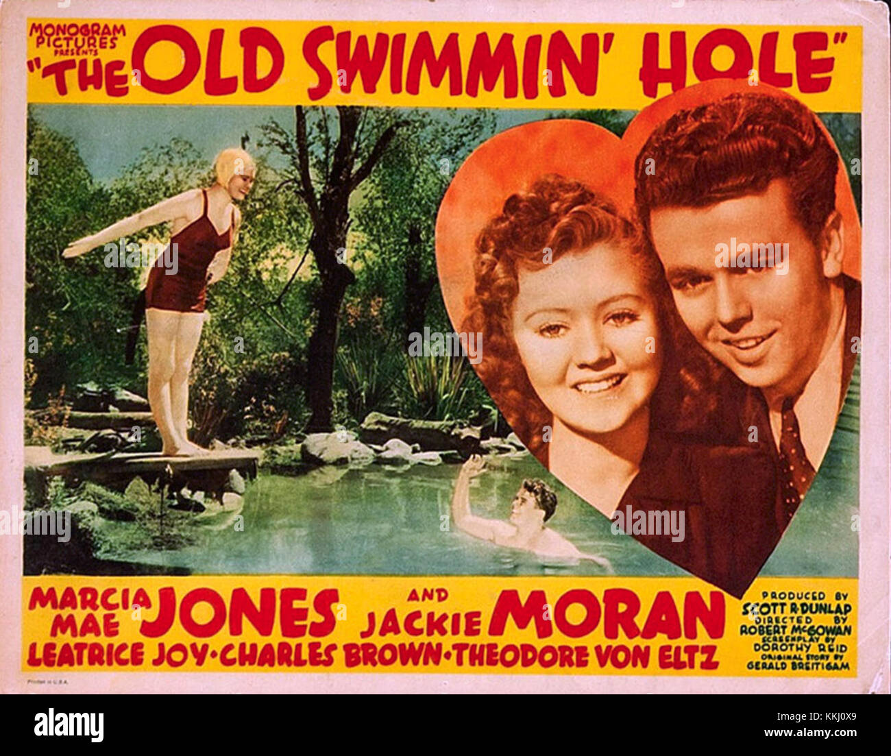 This lobby card promotes the 1927 film 'Old Swimmin Hole.' The film ...