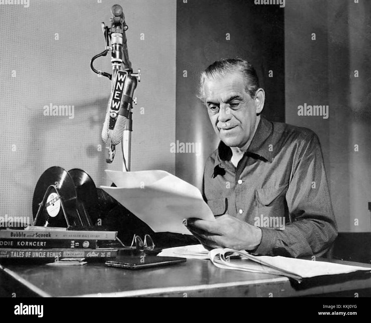Boris Karloff, a famous actor, appeared on the WNEW radio show in 1950 ...