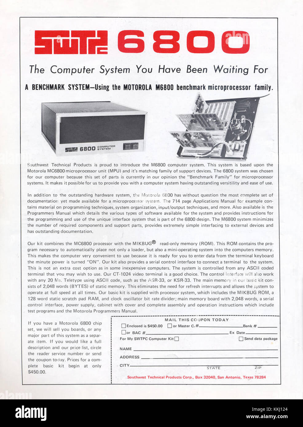 The SWTPC 6800, released in November 1975, is a microcomputer that ...