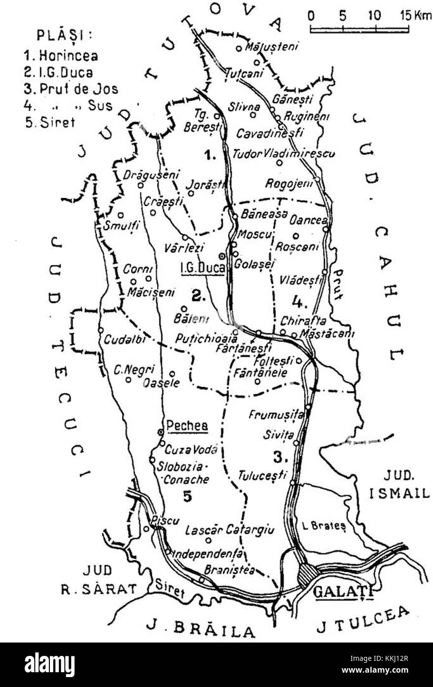 This 1938 map of the interwar Covurlui County provides a historical ...
