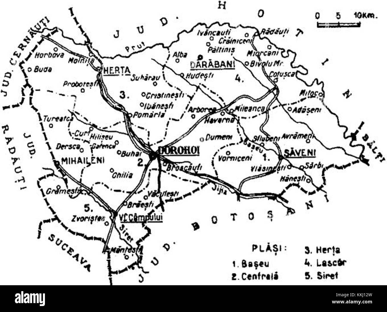 This 1938 map of the interwar county of Dorohoi provides insight into ...